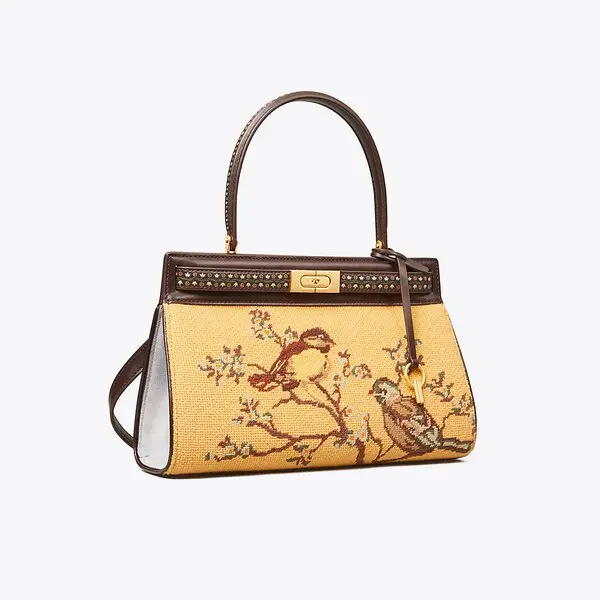 Tory Burch Lee Radziwill Needlepoint Small Bag In Eggnog Songbird